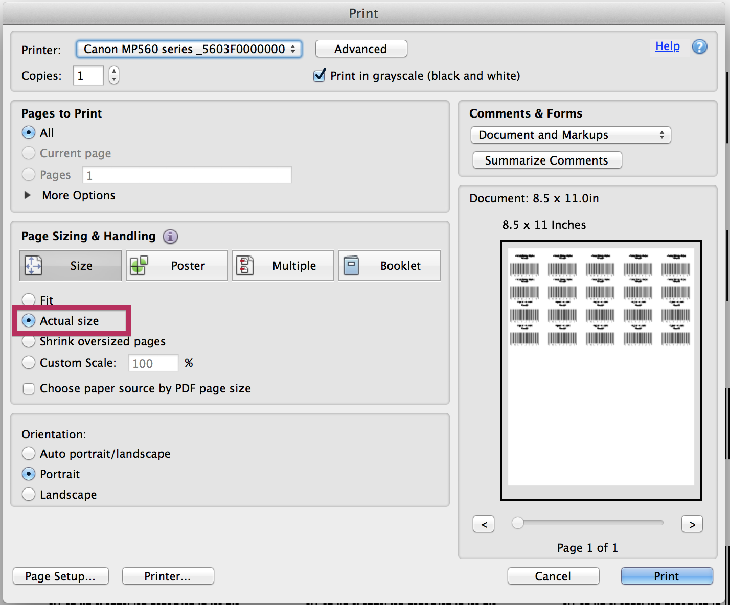 Aligning barcodes on Label Sheets