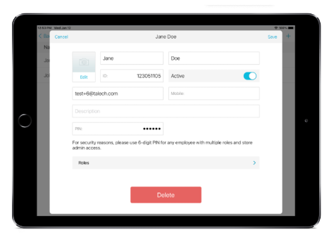 Roles and permissions on the talech app