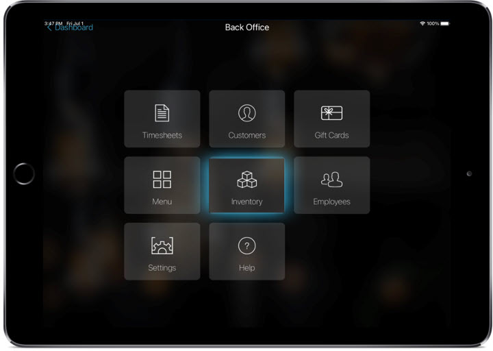 Inventory on talech Register