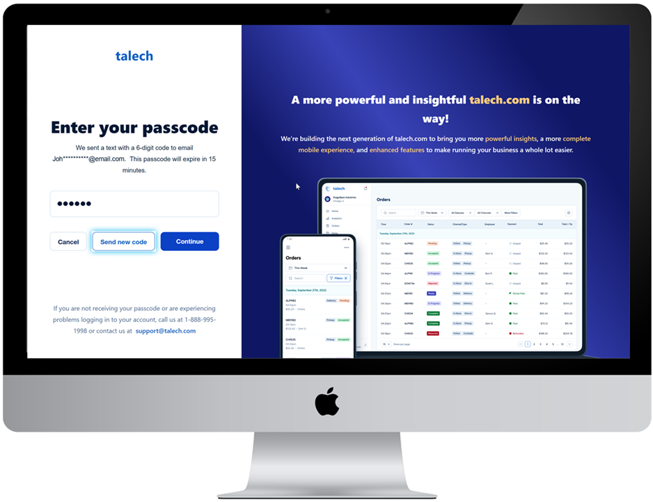 Log in to Your talech Account with Multi-factor Authentication (MFA)