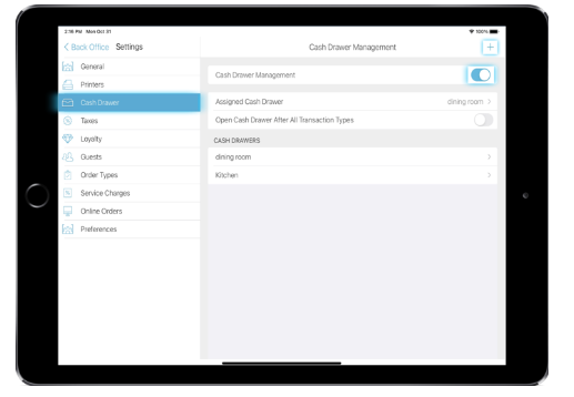 Setting up Cash Drawer Management Setting up Cash Drawer Management