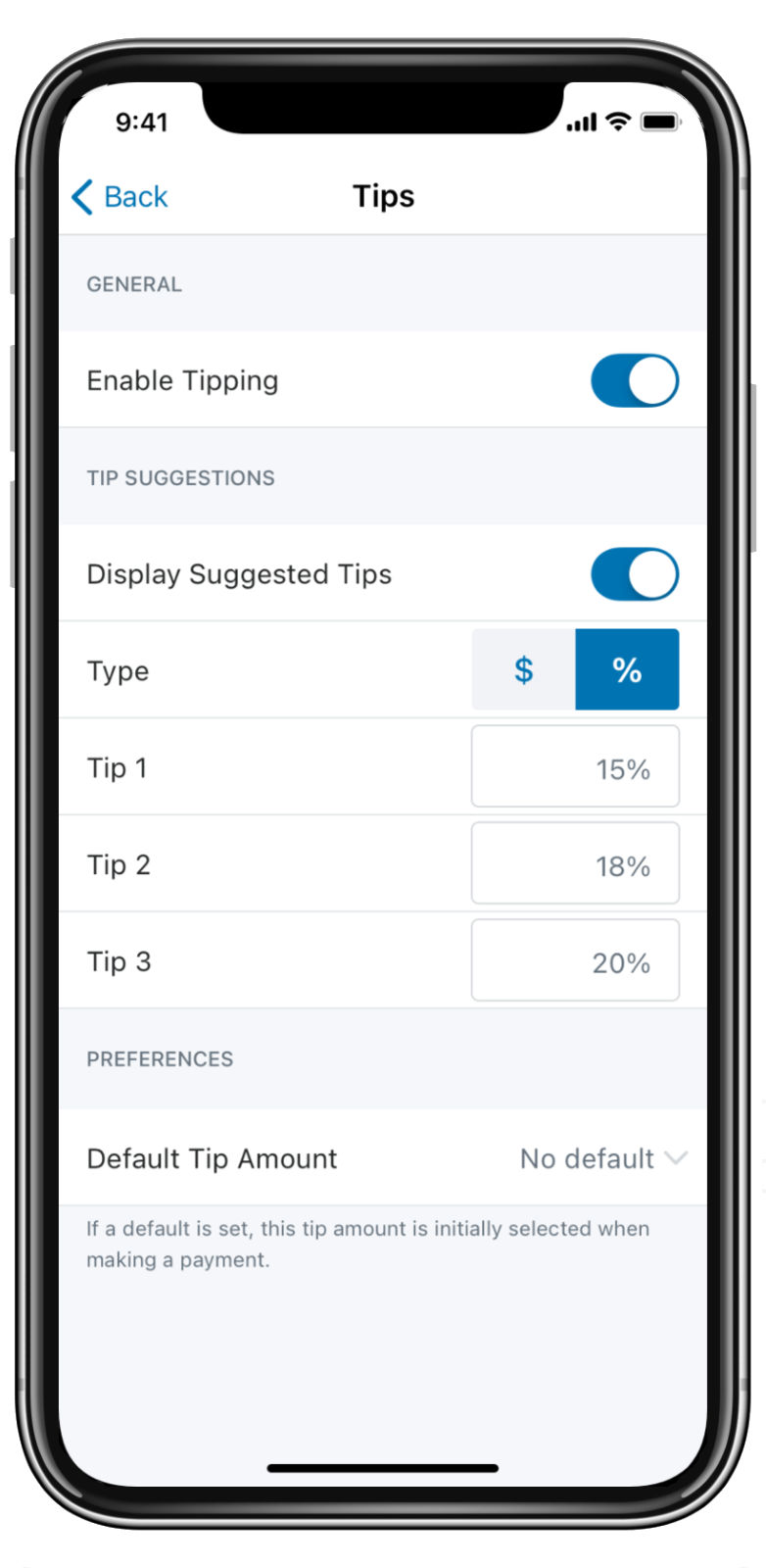 talech Mobile Settings