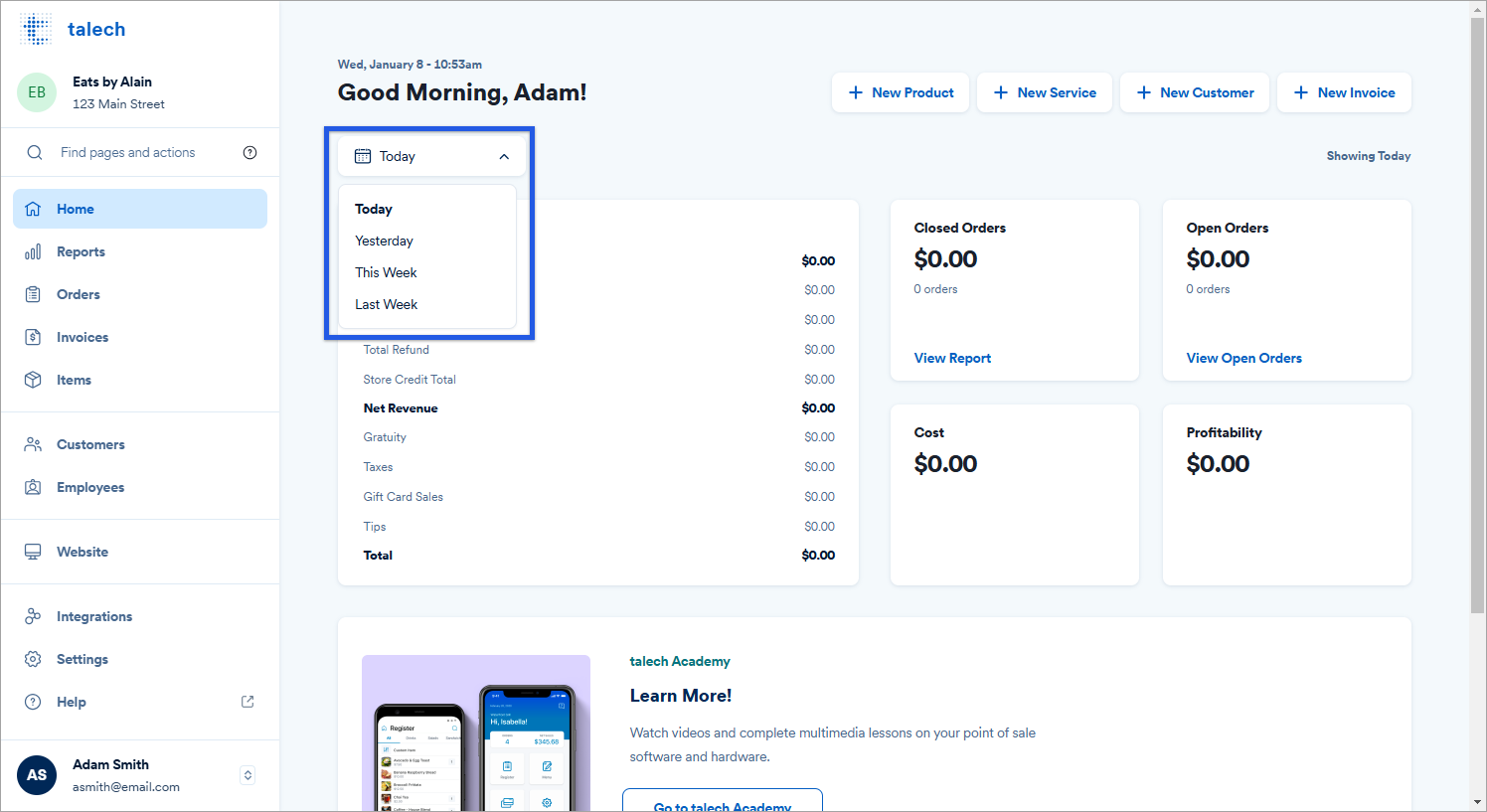 talech.com Home Page