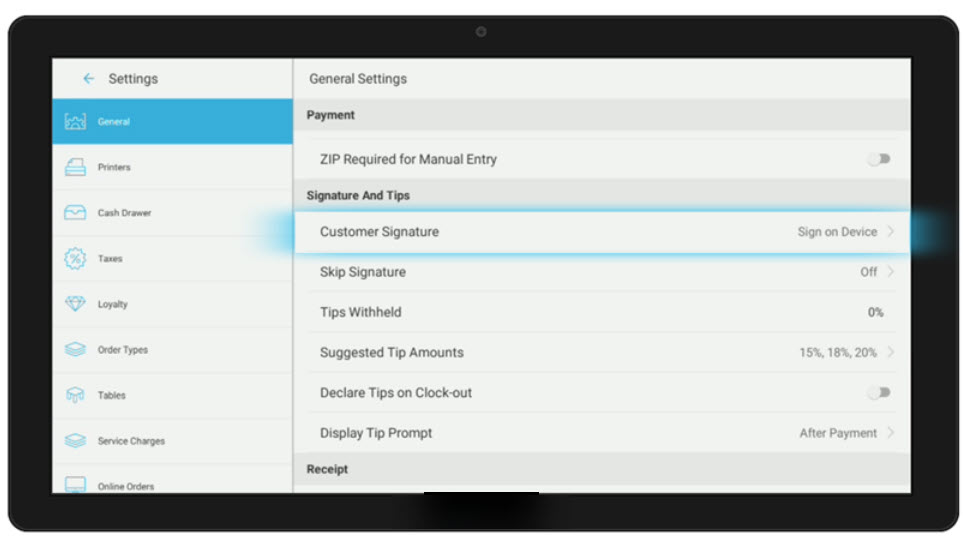 talech Register Customer Facing Display Features