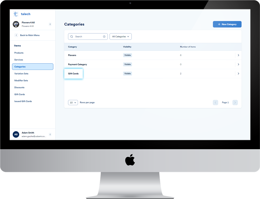 How to Set Up Gift Cards from talech Register or talech.com