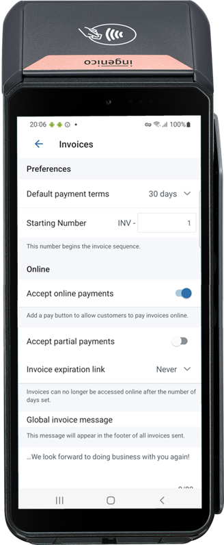 talech Terminal Settings