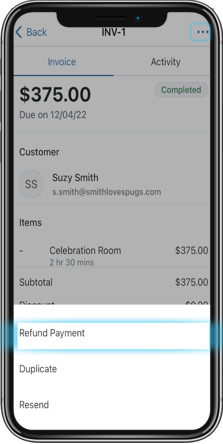 talech Mobile Invoice: Full Payment Refund