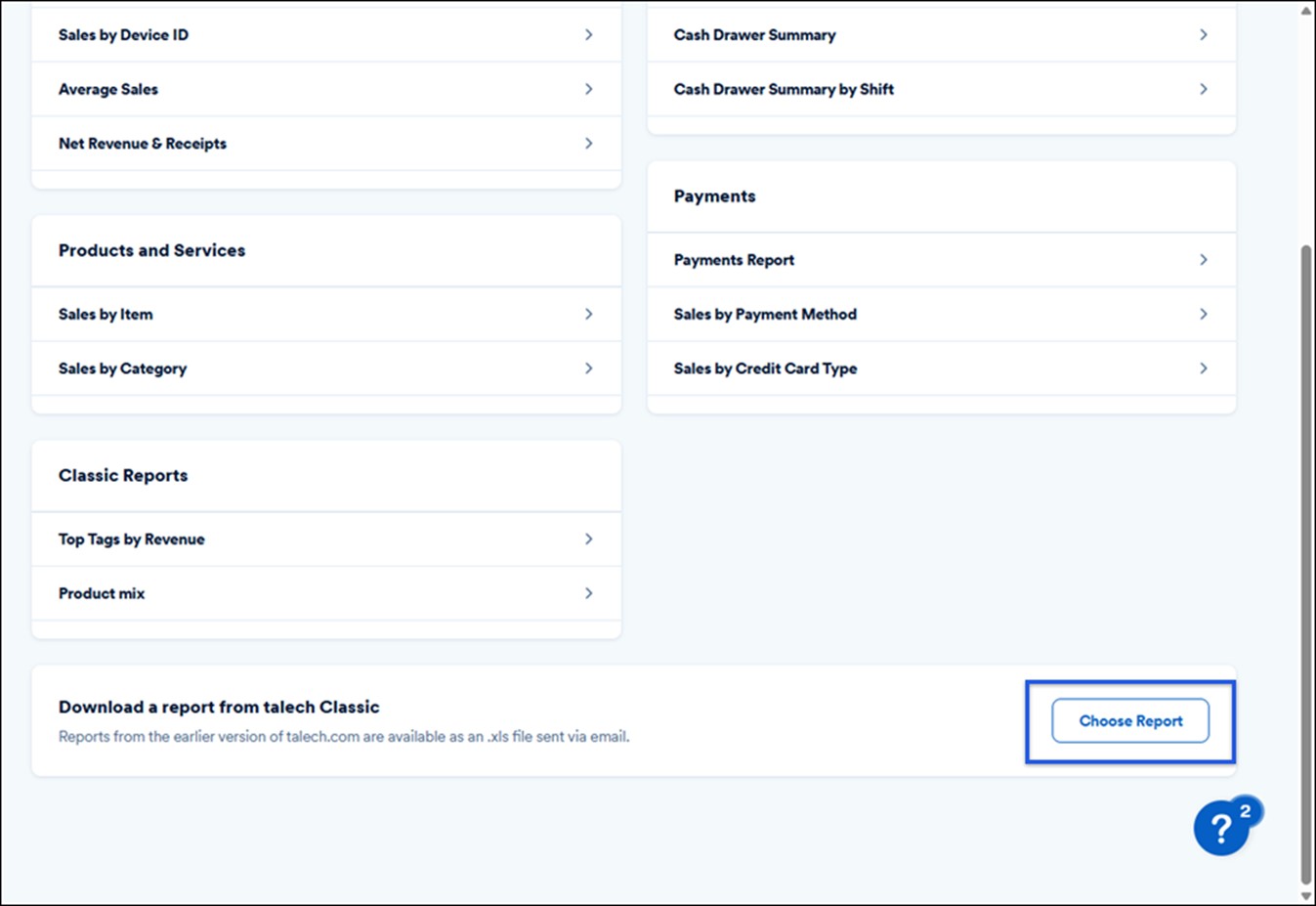 Reports on talech.com