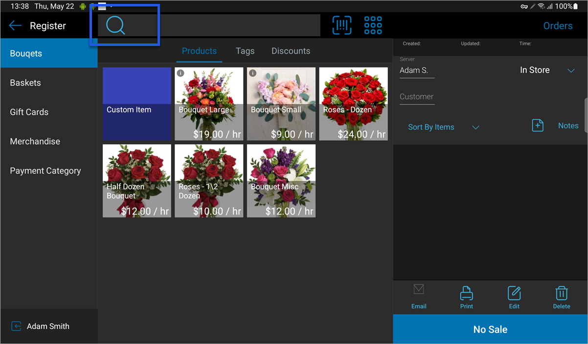 Creating a sale (Retail)