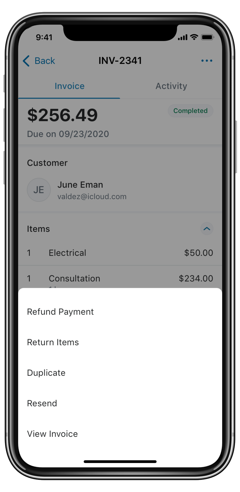 talech Mobile Invoices