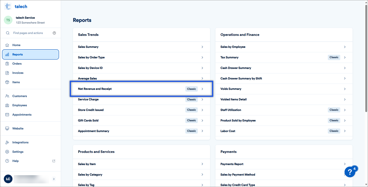 Understand the Net Revenue & Receipt Report