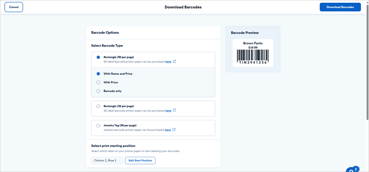 Create and Print Barcodes from talech.com