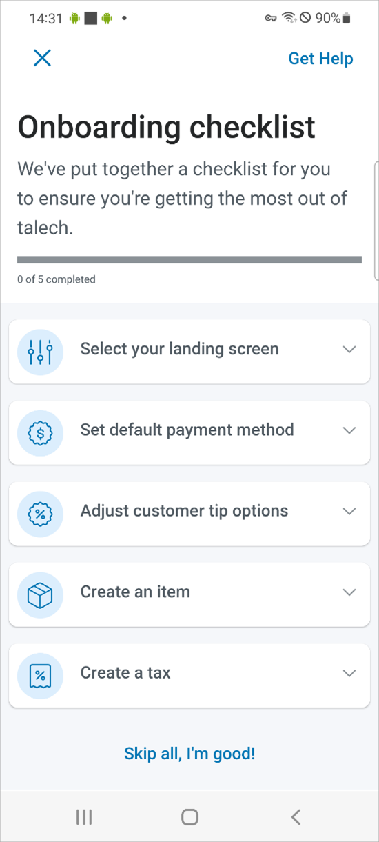 talech Terminal Quick Start Guide