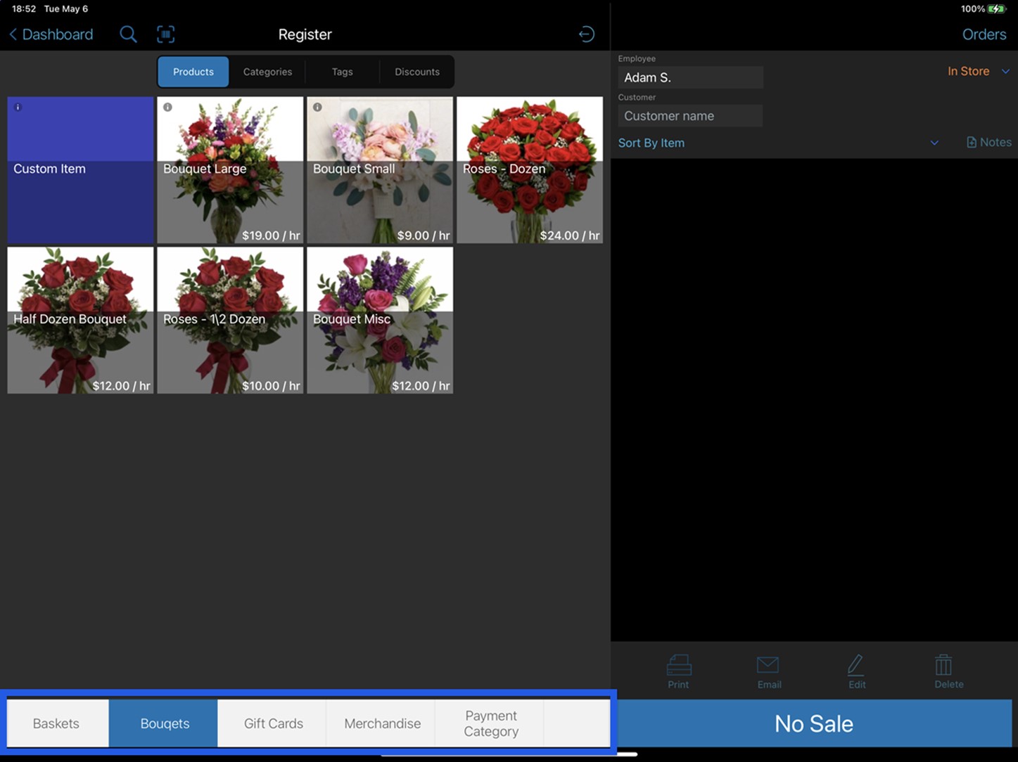 Search for Products on the talech Register