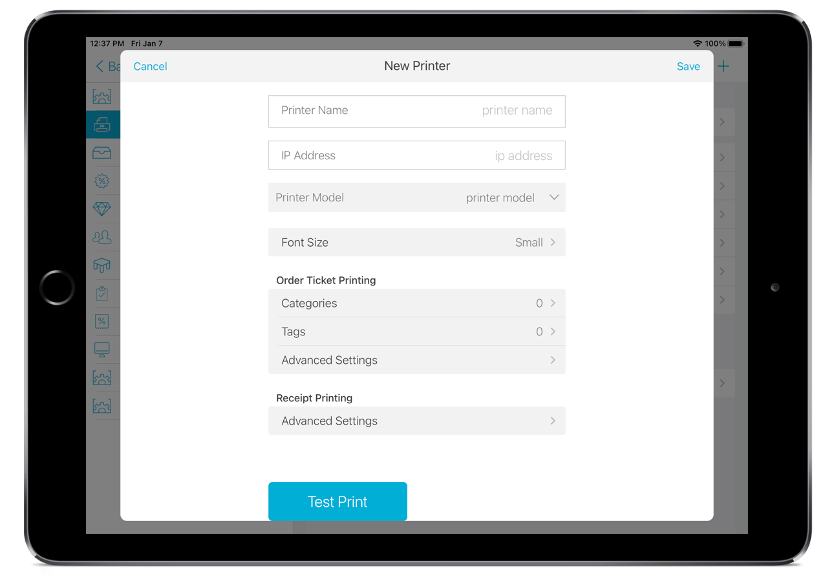 Set up your printer in talech