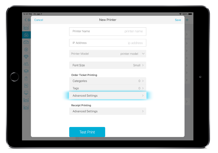 Set up your printer in talech