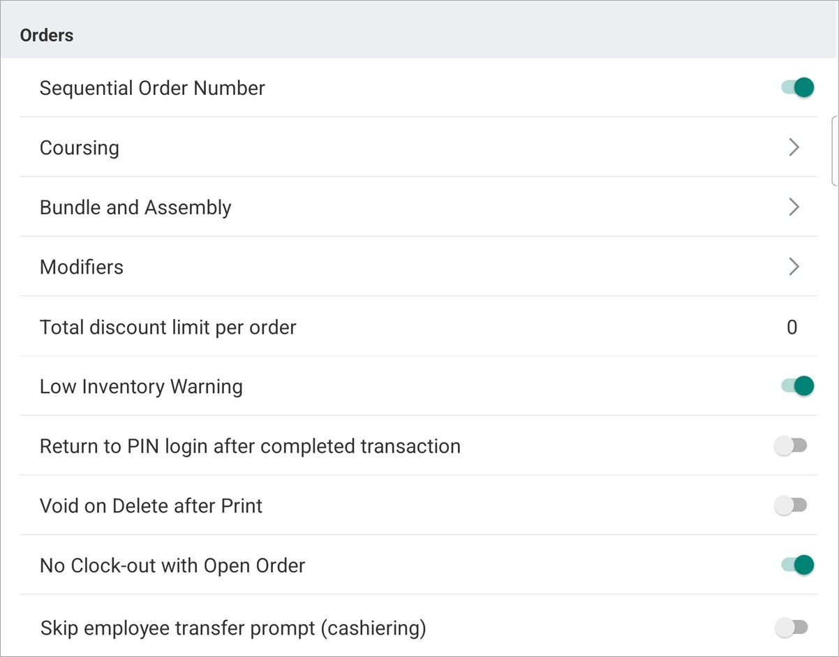 Android Register Settings