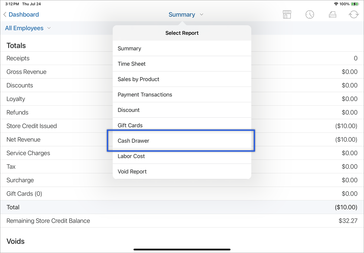 Edit the Cash Drawer