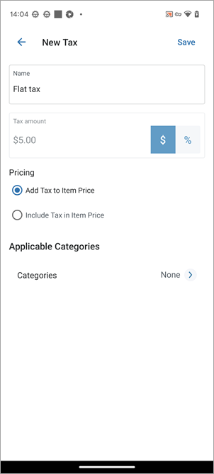 talech Mobile Settings
